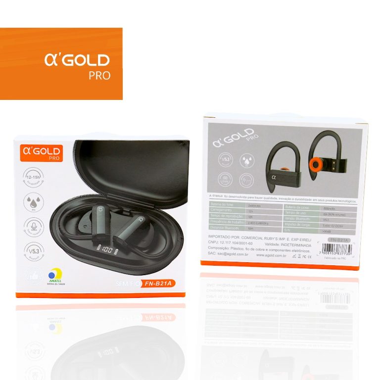 Fone de Ouvido Sem Fio OWS FN-B21A A' Gold